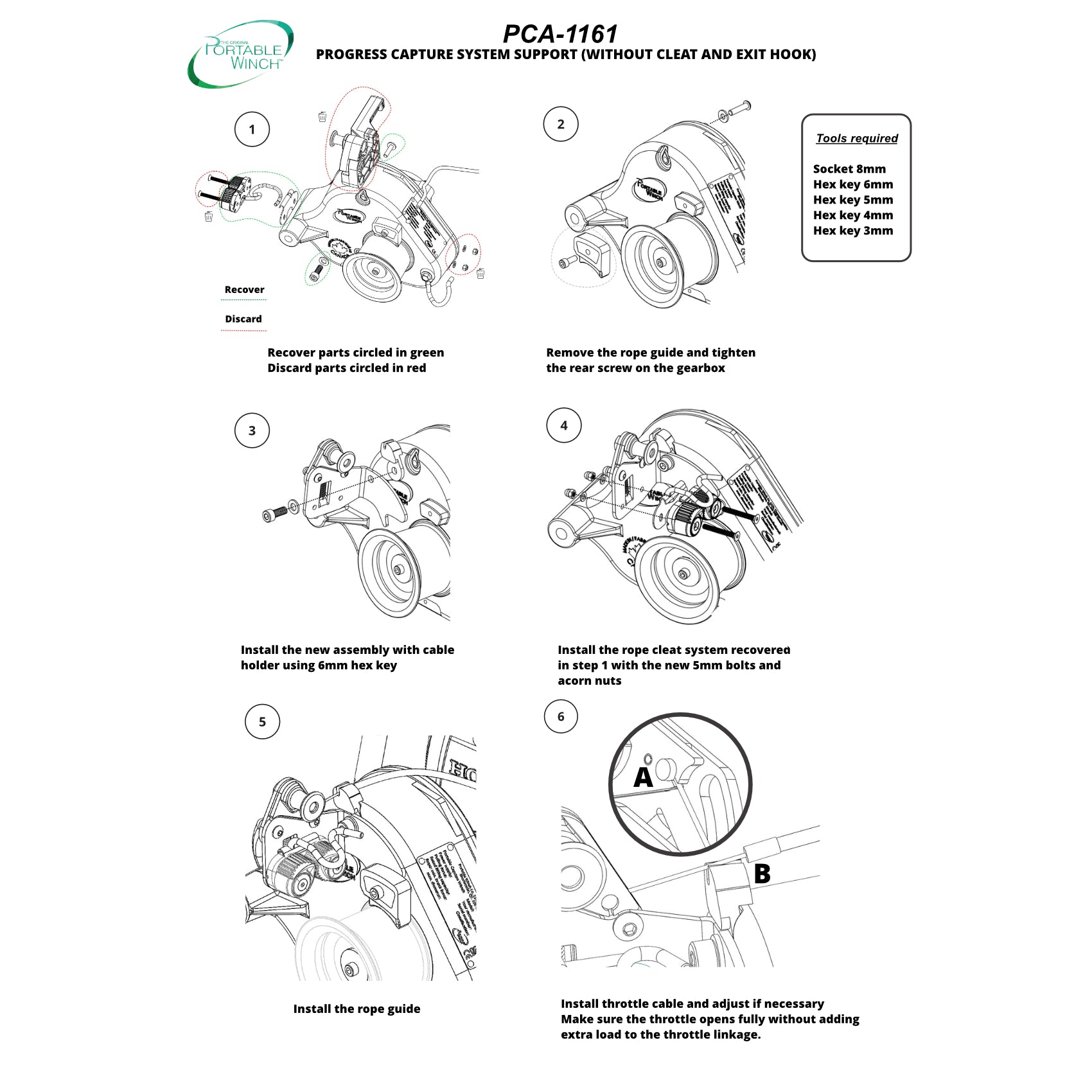 PCA-1161 PROGRESS CAPTURE SYSTEM SUPPORT INSTRUCTION – Portable Winch USA