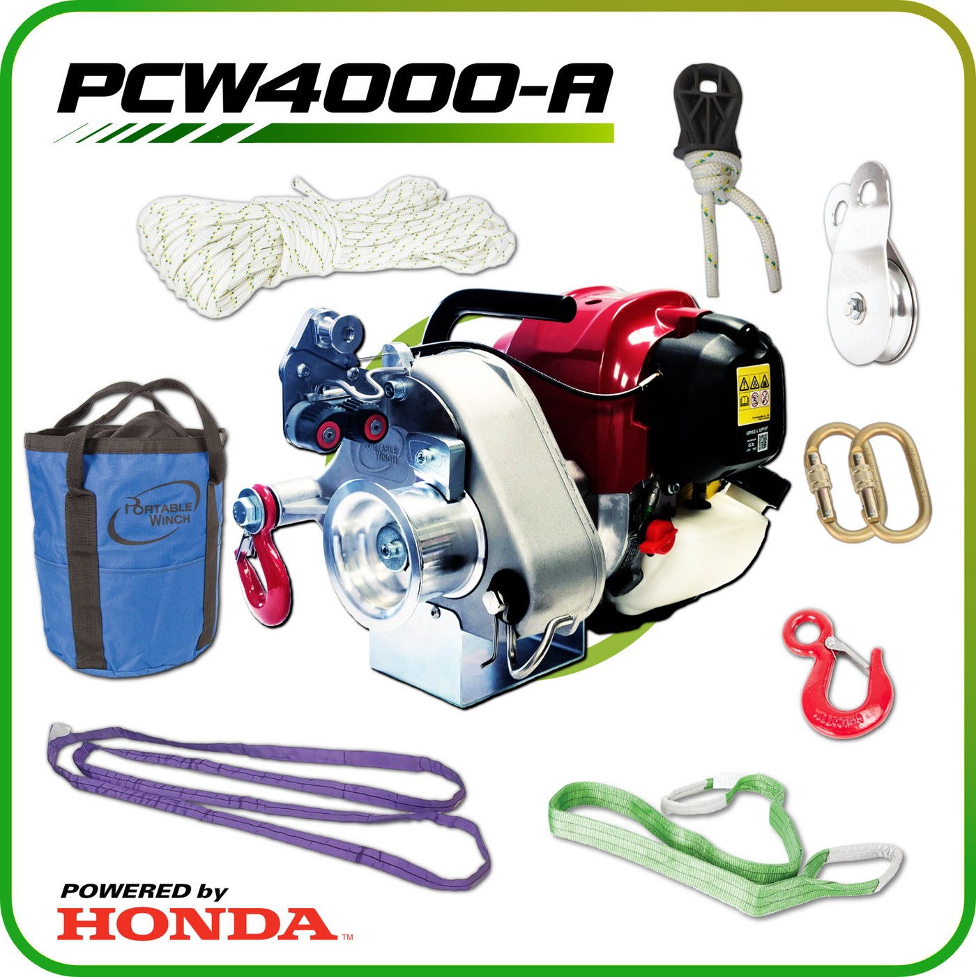 GX50 Gas-Powered Pulling Winch PCW4000 – Portable Winch USA